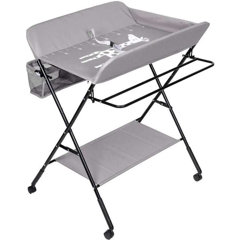 Adjustable Foldable Baby Changing Station with Storage Space