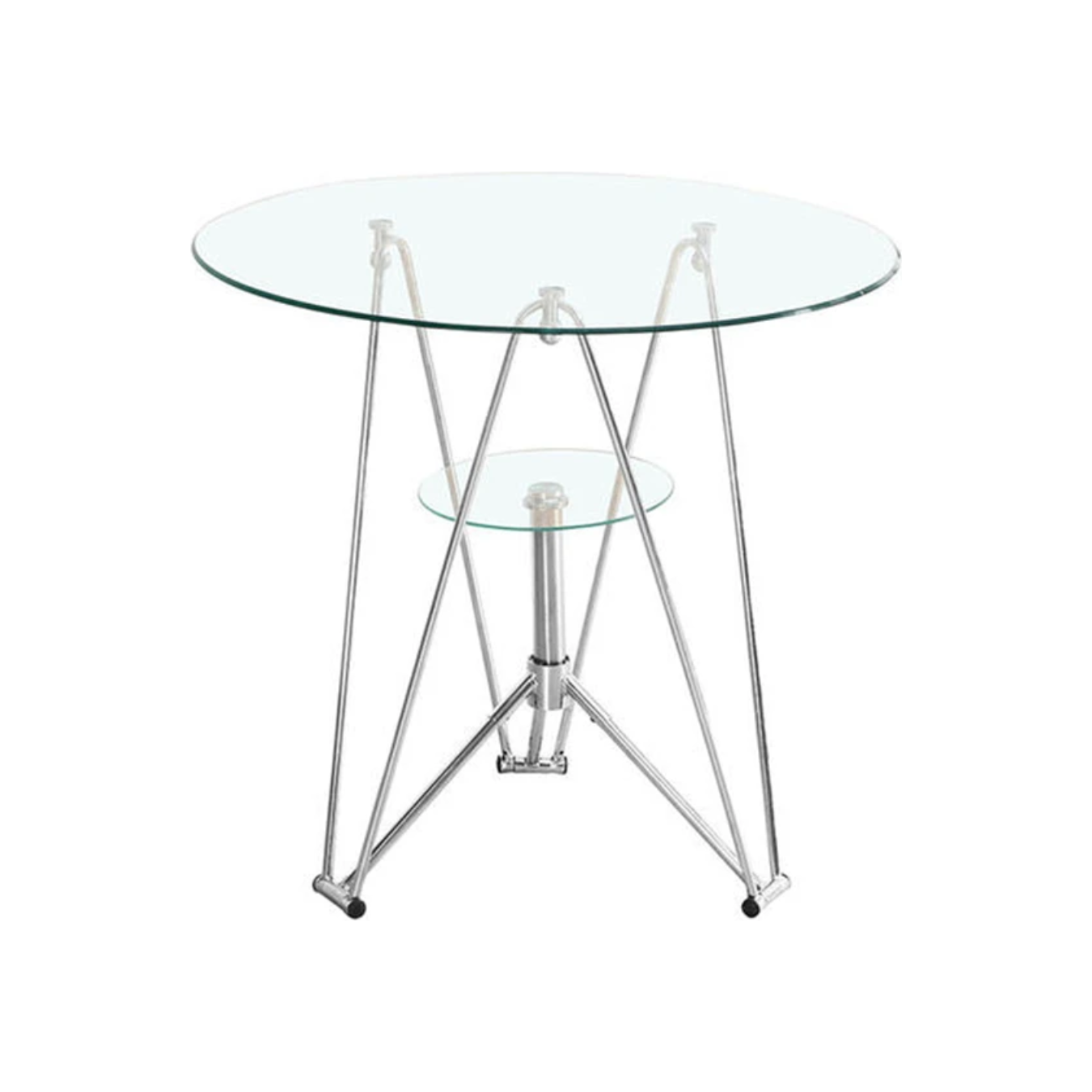 Modern Round Glass Bistro Table - 80cm