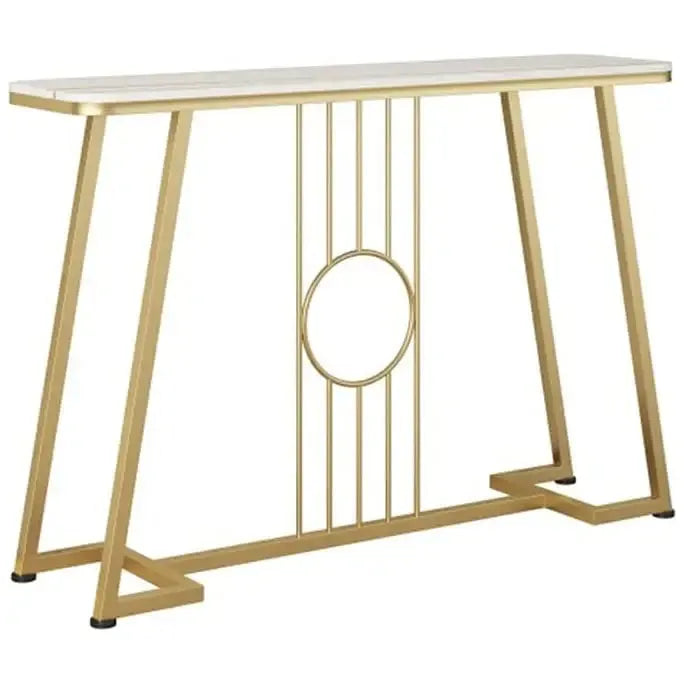 Aurelia Gold Console Table with Marble Top