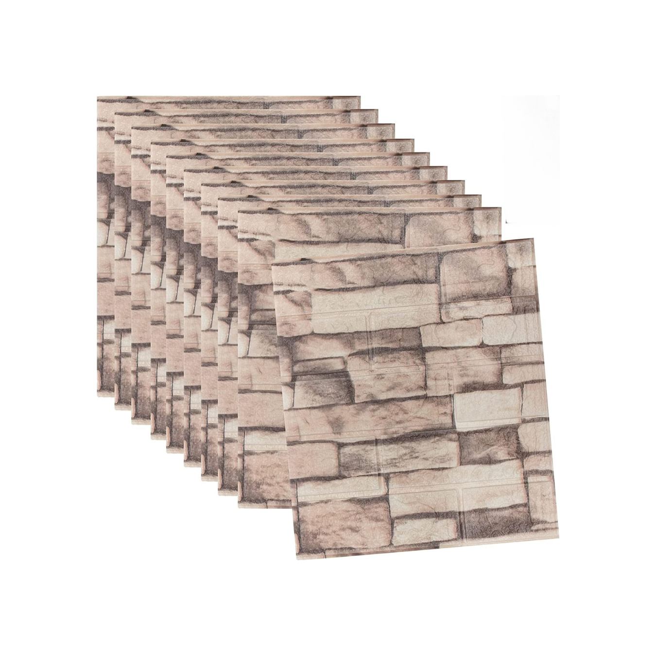 3D Stone-Look Wall Sticker Panels (Set of 6 Sheets)