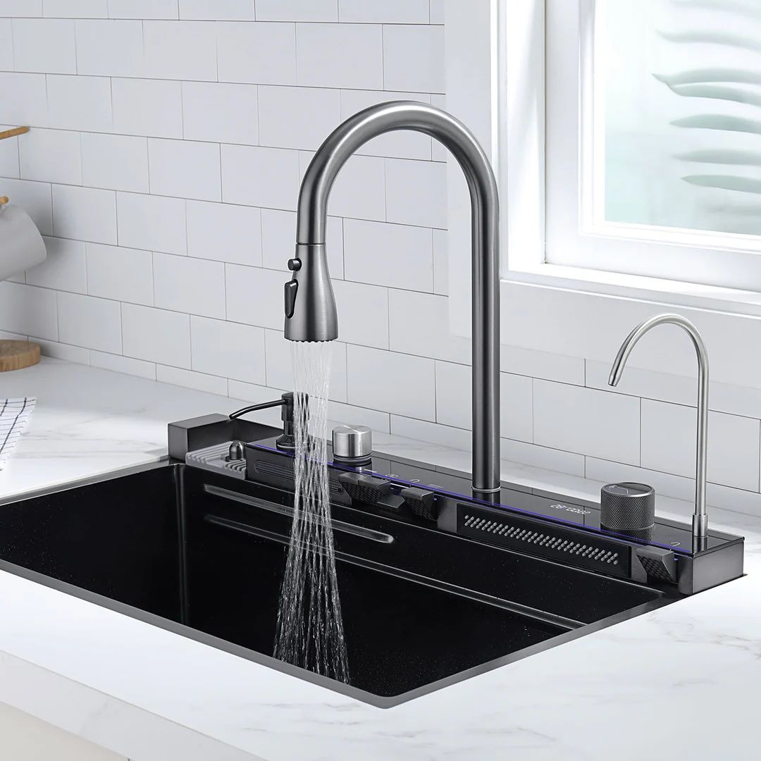 Decorum & Co - Modern Multi-Functional Kitchen Sink with LED & Temp Co